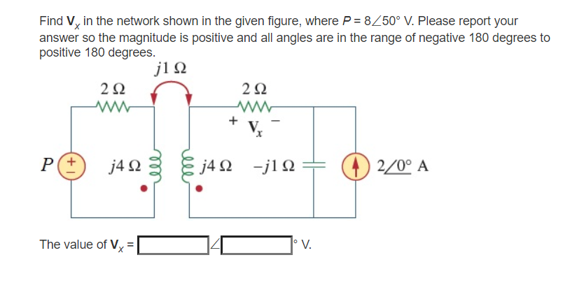 Solved Find Vx in the network shown in the given figure, | Chegg.com