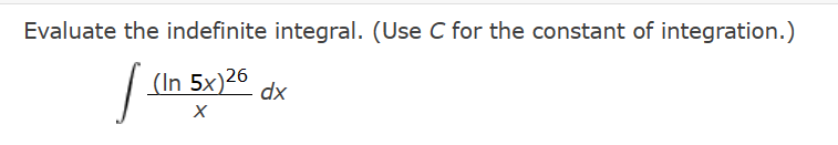Solved Evaluate the indefinite integral. (Use C ﻿for the | Chegg.com