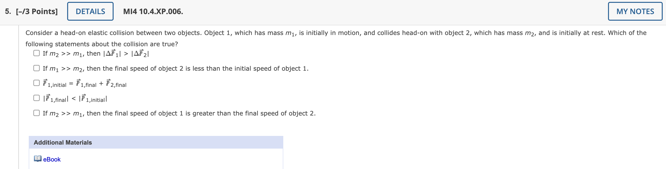 Solved following statements about the collision are true? If | Chegg.com