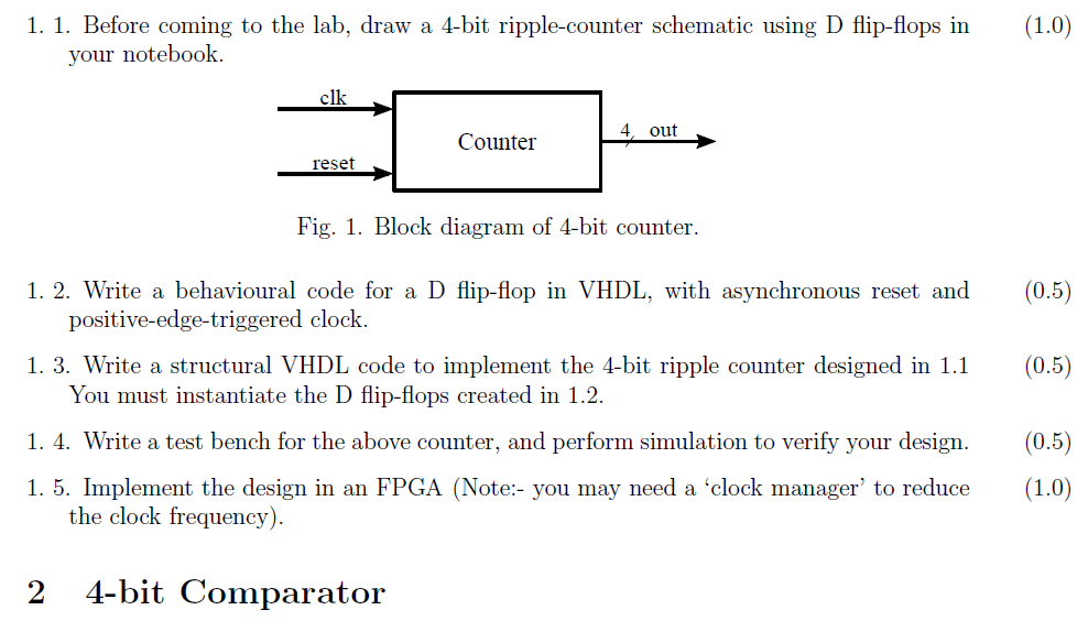 Solved 1. 1. Before coming to the lab, draw a 4-bit | Chegg.com