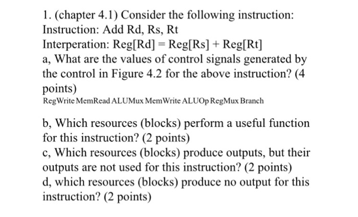 Solved 1. (chapter 4.1) Consider the following instruction: | Chegg.com
