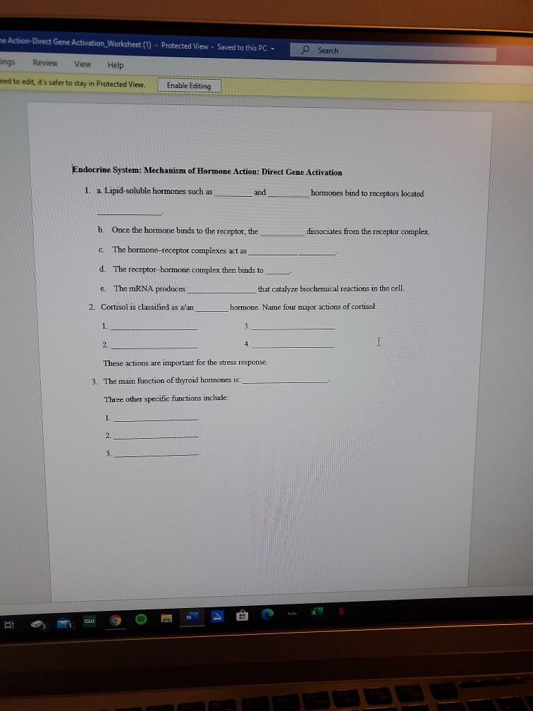 Solved ne Action Direct Gene Activation_Worksheet (1) - | Chegg.com