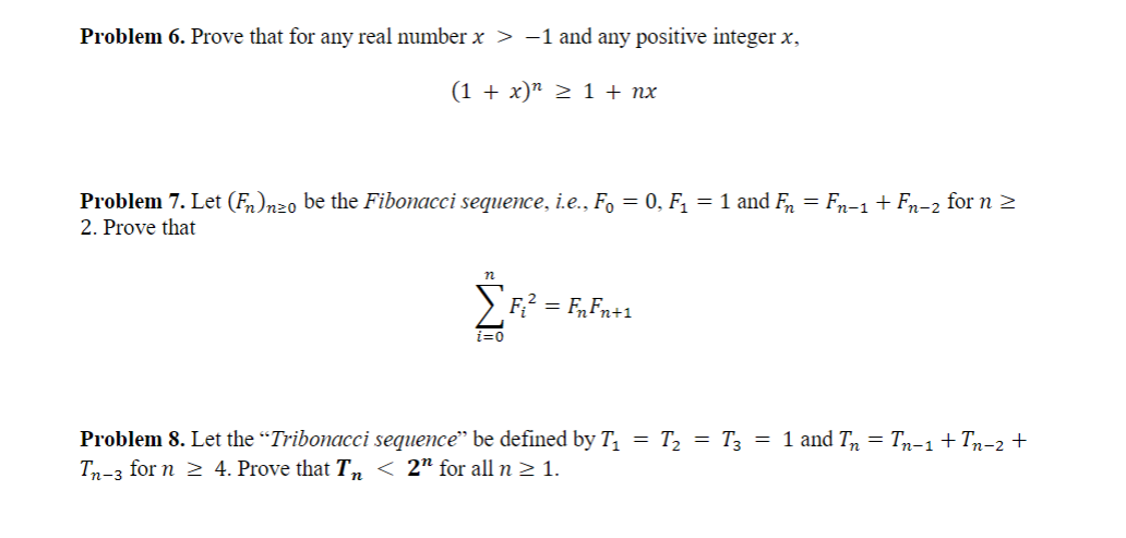 Solved Problem 6. ﻿Prove that for any real number x>-1 ﻿and | Chegg.com