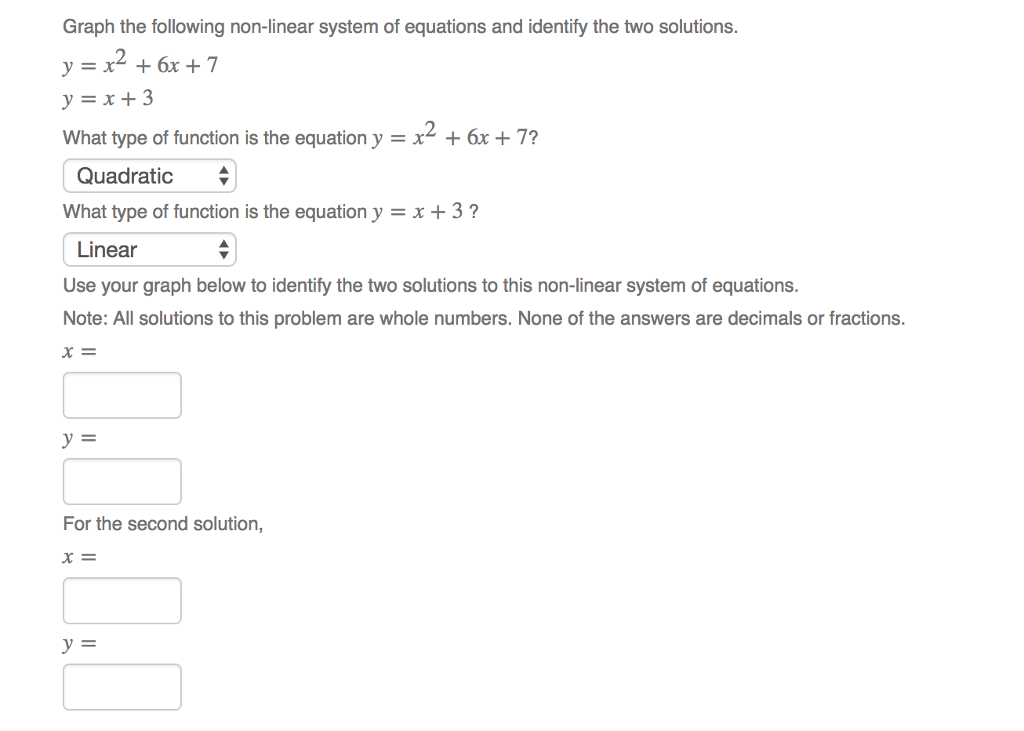 Solved Graph the following non-linear system of equations | Chegg.com