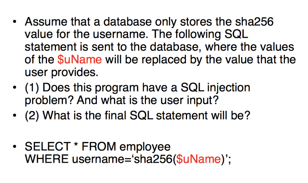 .Assume that a database only stores the sha256 value | Chegg.com