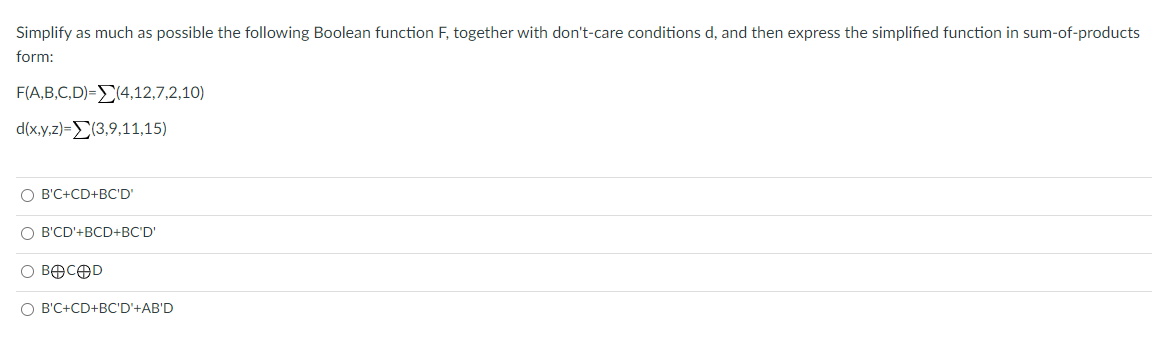 Solved Simplify as much as possible the following Boolean | Chegg.com