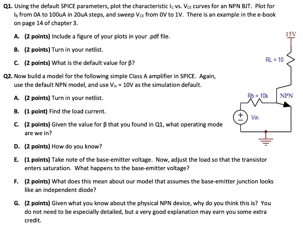 Solved Q1 Using The Default Spice Parameters Plot The 0168