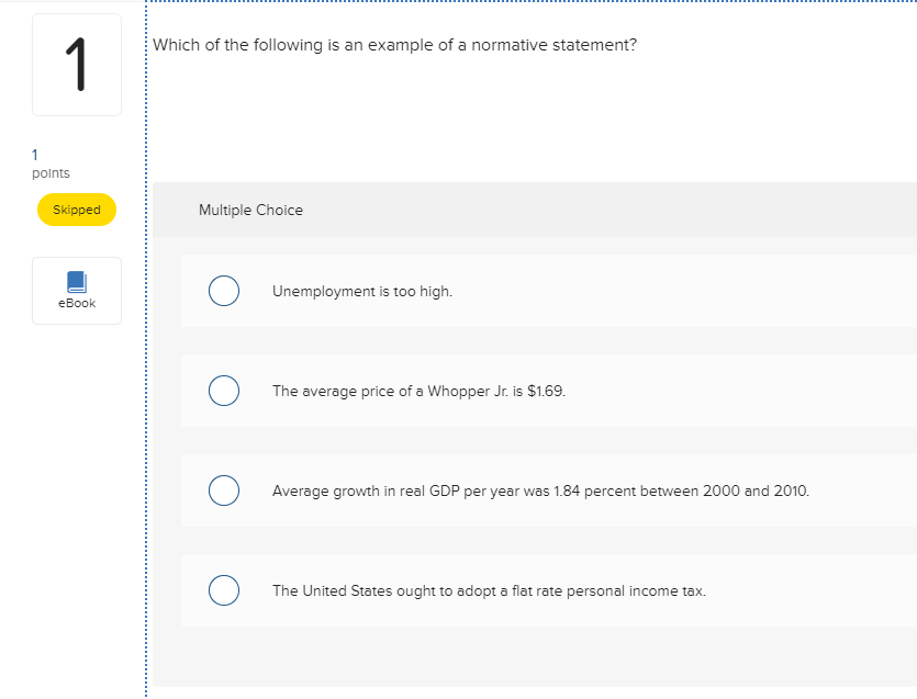 Solved Which of the following is an example of a normative | Chegg.com