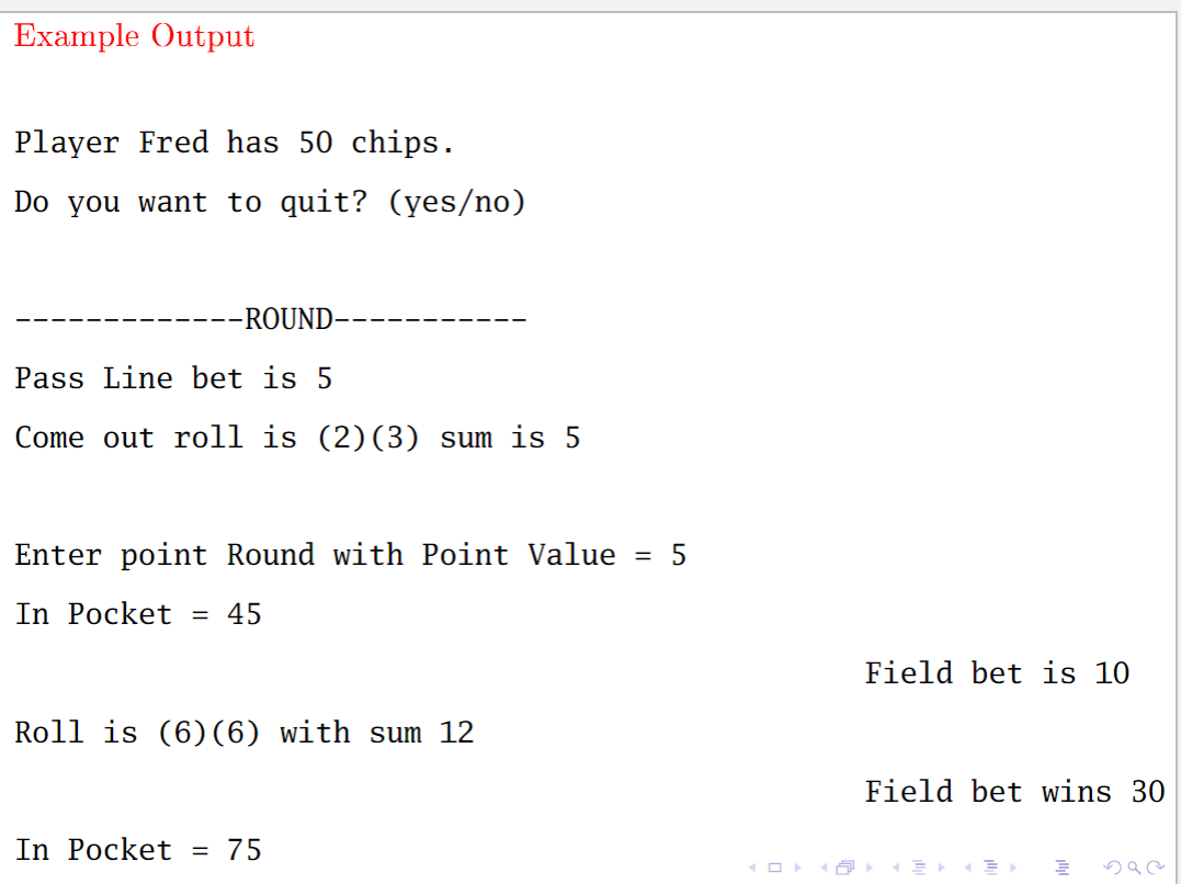 Solved - In java, develop a variant of the Game of Craps. | Chegg.com