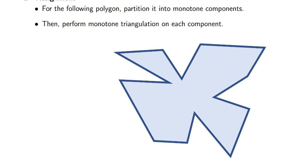 For the following polygon, partition it into | Chegg.com