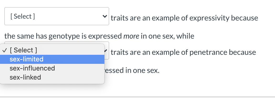 Solved traits are an example of expressivity because | Chegg.com