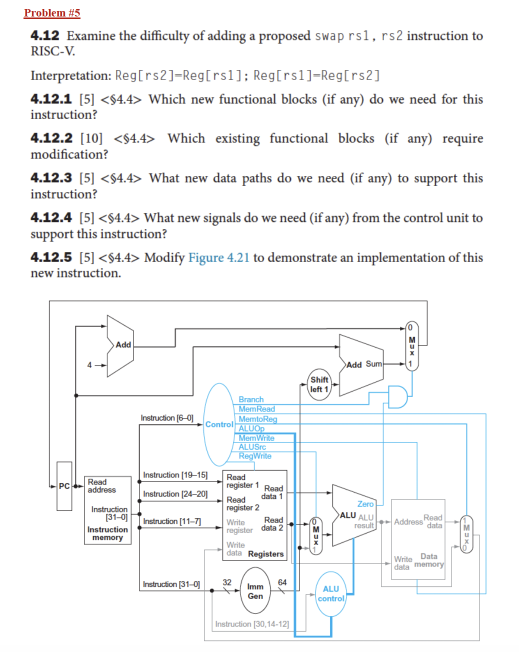 Problem \#5 4.12 Examine the difficulty of adding a | Chegg.com