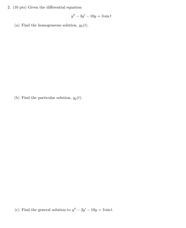 Solved (10 pts) Given the differential | Chegg.com Solved (10 pts) Given the differential | Chegg.com