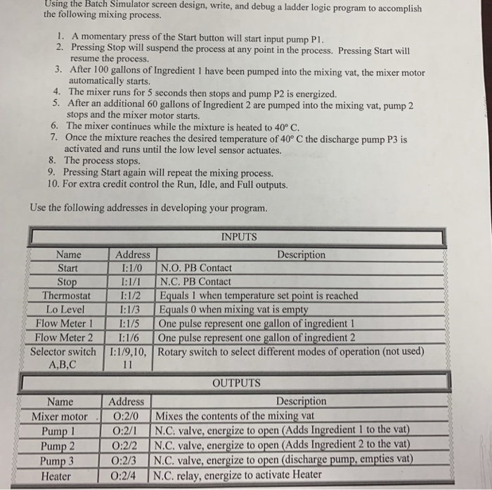 Batch Simulator screen design, write, and debug a | Chegg.com