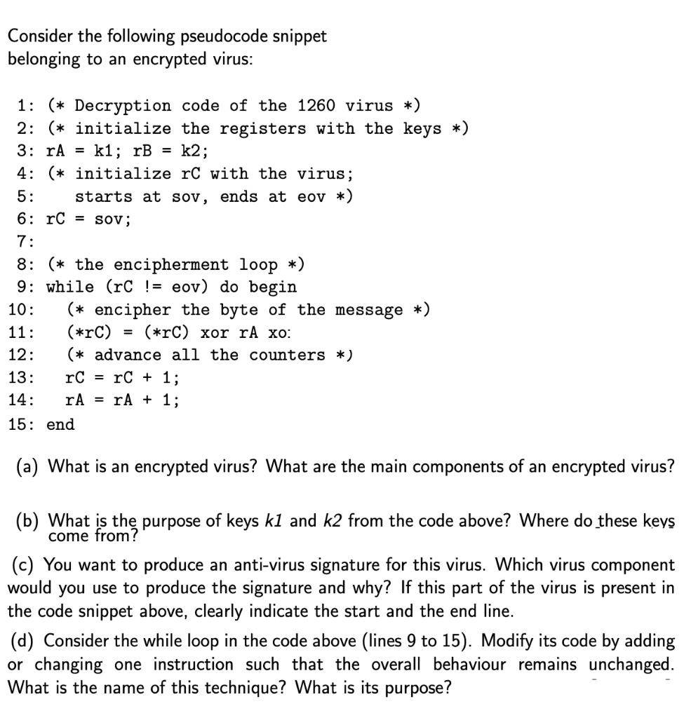 Solved Consider the following pseudocode snippet belonging | Chegg.com Solved Consider the following pseudocode snippet belonging | Chegg.com