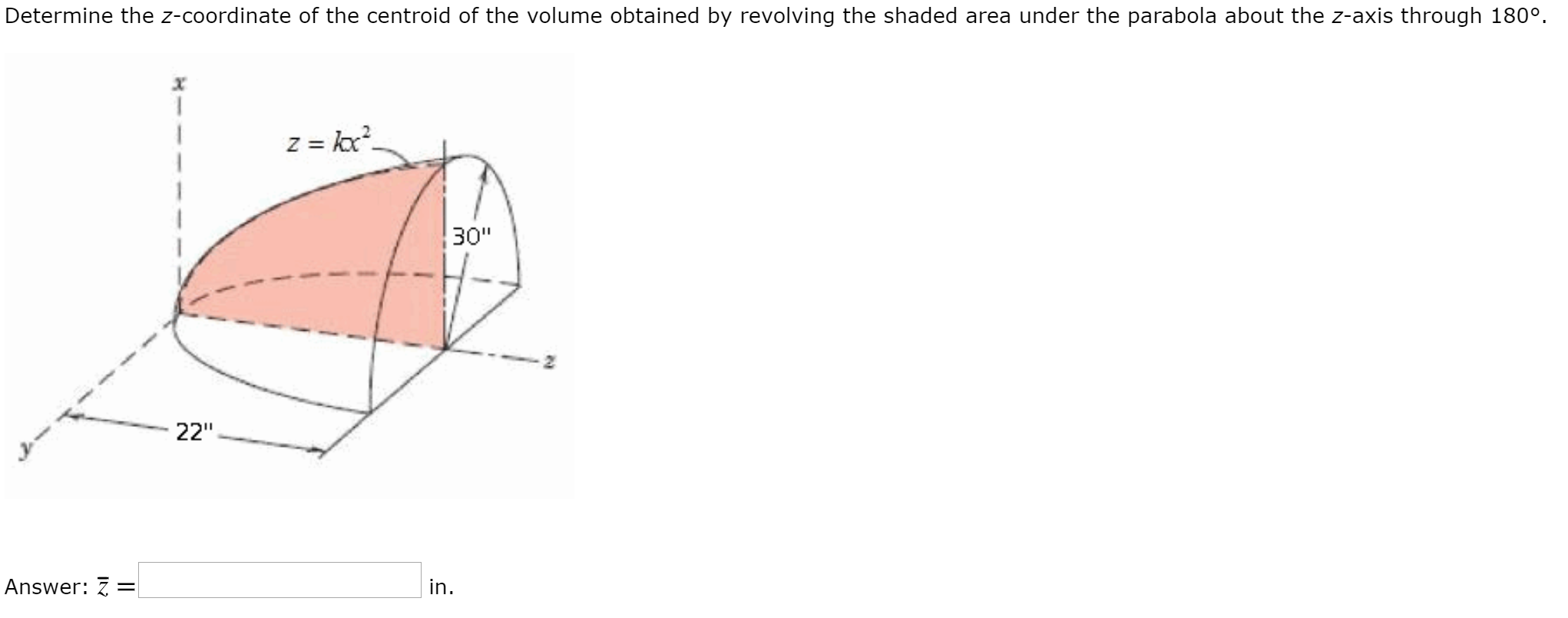 Solved Determine the z-coordinate of the centroid of the | Chegg.com