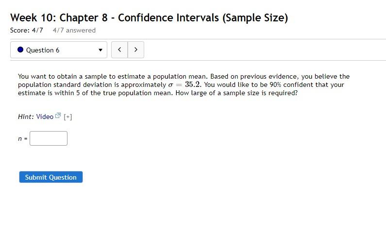 Solved Week 10: Chapter 8 - Confidence Intervals (Sample | Chegg.com