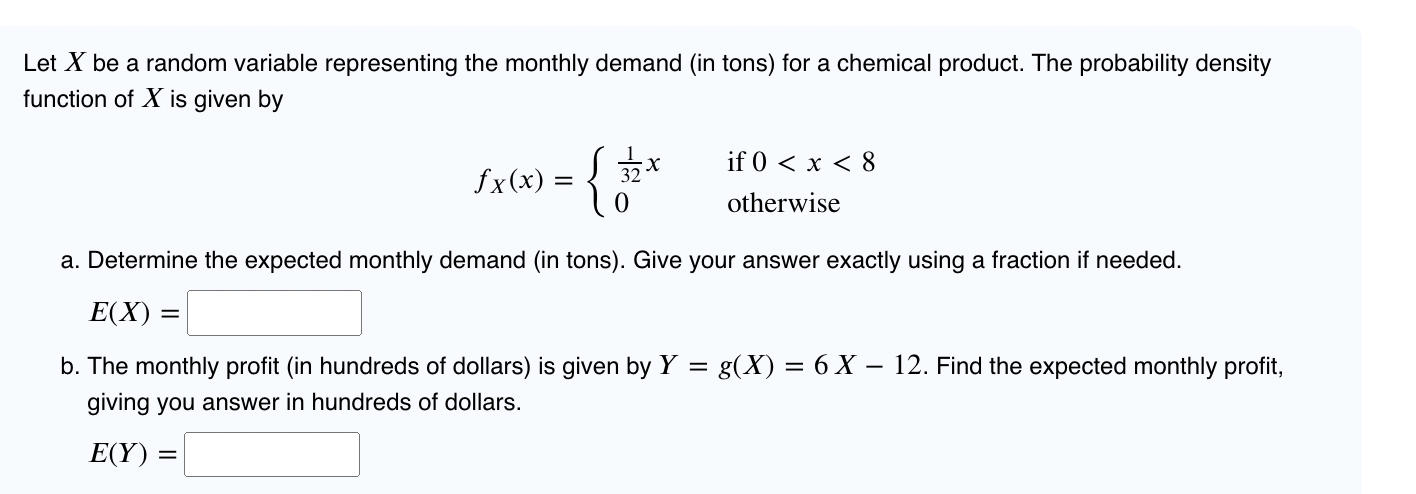 Solved Let X Be A Random Variable Representing The Monthly 0180