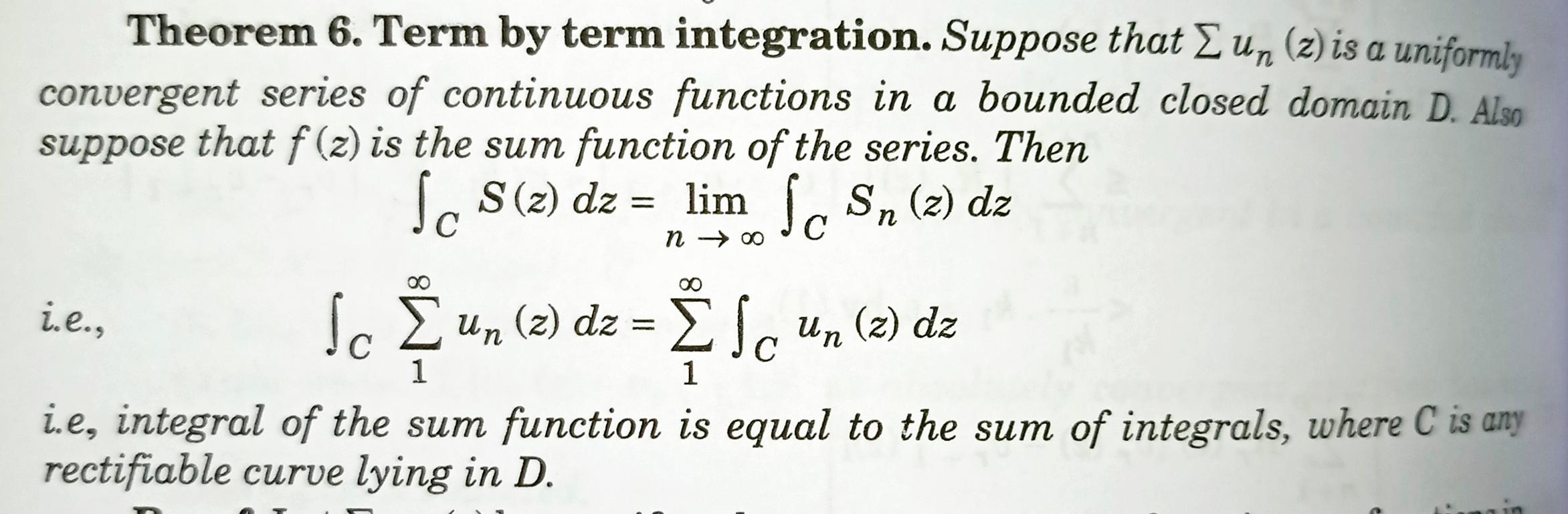 Solved (2) is a uniformly Theorem 6. Term by term | Chegg.com