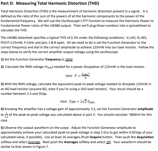 Solved Total Harmonic Distortion (THD) is the measurement of | Chegg.com