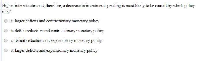 Solved Higher interest rates and therefore, a decrease in | Chegg.com
