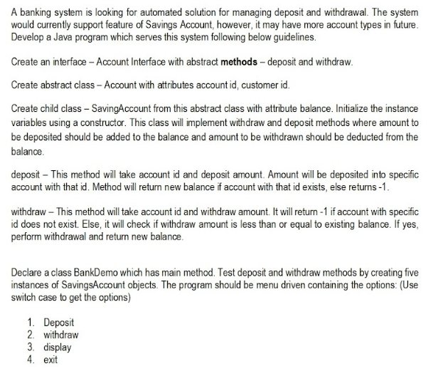 Solved A banking system is looking for automated solution | Chegg.com