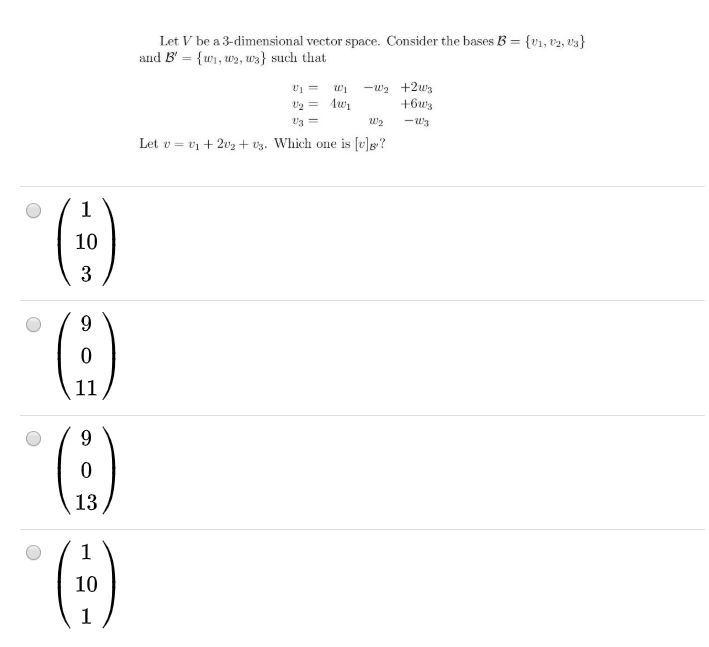 Solved Let V be a 3-dimensional vector space. Consider the | Chegg.com