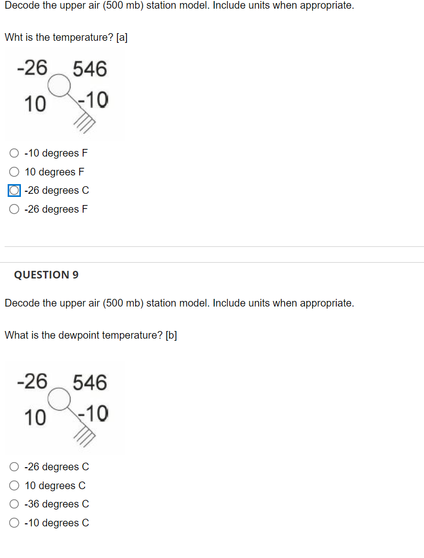 Solved Decode the upper air (500 mb) station model. Include | Chegg.com