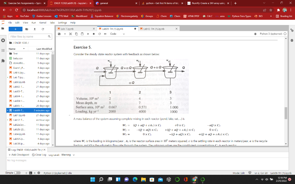 Solved 14 Exercise Set Assignments - Sprin ENGR 1330/Latos | Chegg.com