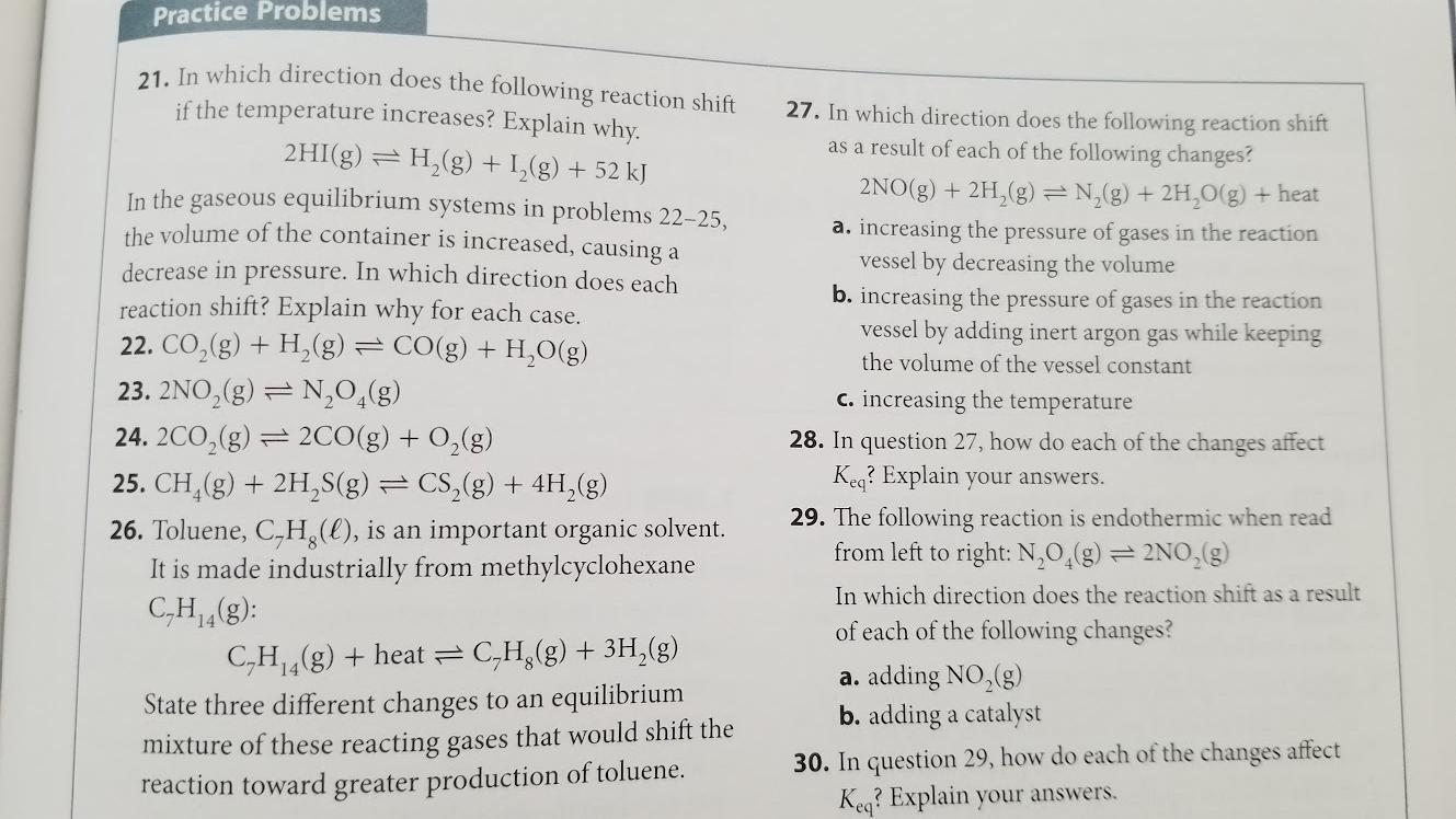 Solved 21. In which direction does the following reaction | Chegg.com