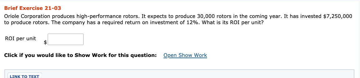 Solved Brief Exercise 21-03 Oriole Corporation produces | Chegg.com