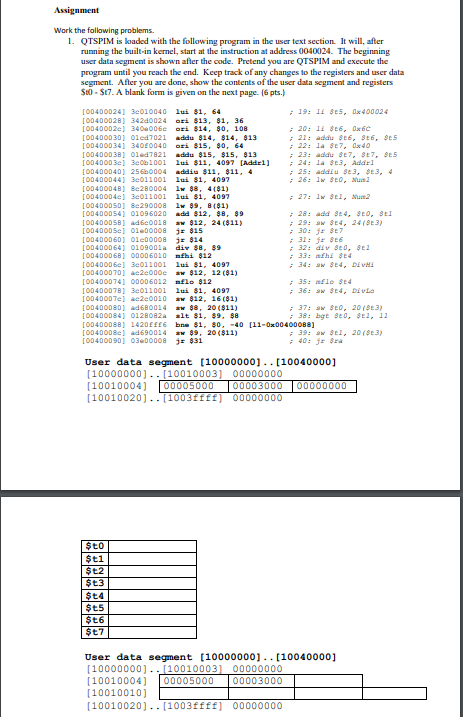 Solved Assignment Work the following problems. 1. QTSPIM is | Chegg.com