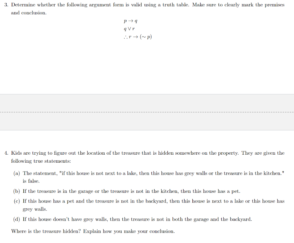 Solved 3. Determine whether the following argument form is | Chegg.com
