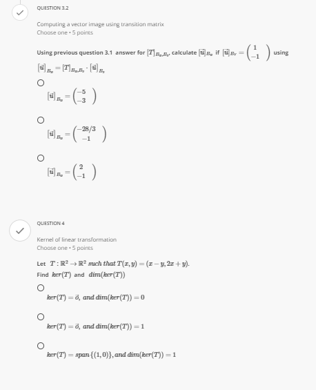 Solved QUESTION 1 Select the mappings that are linear | Chegg.com