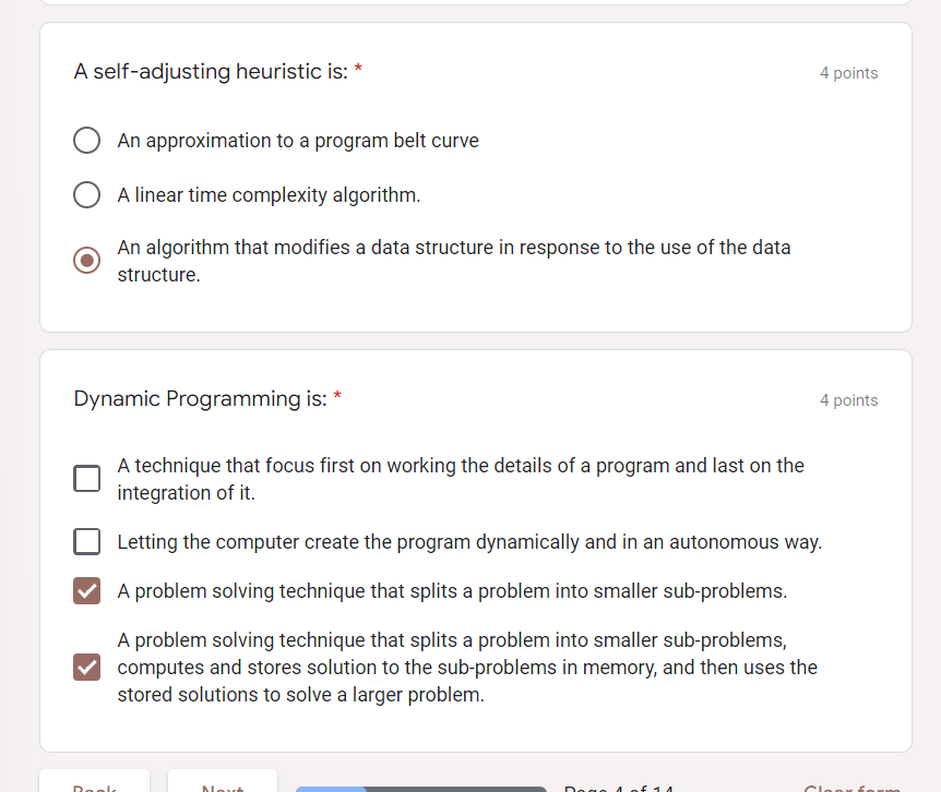A self-adjusting heuristic is: * 4 points An | Chegg.com