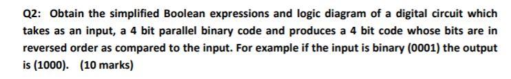 Solved Q2: Obtain the simplified Boolean expressions and | Chegg.com