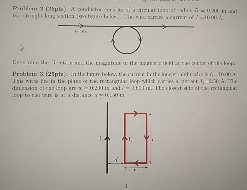 Solved Problem 2 (25pts). A conductor consists of a circular | Chegg.com