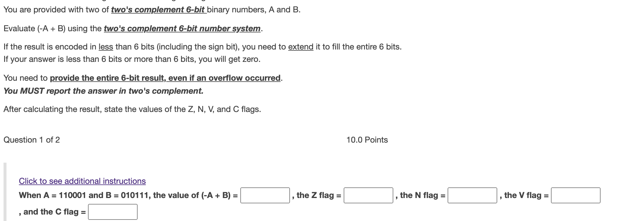 Solved You are provided with two of two's complement 6-bit | Chegg.com