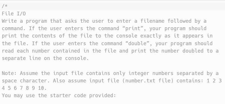 Solved Starter code | Chegg.com