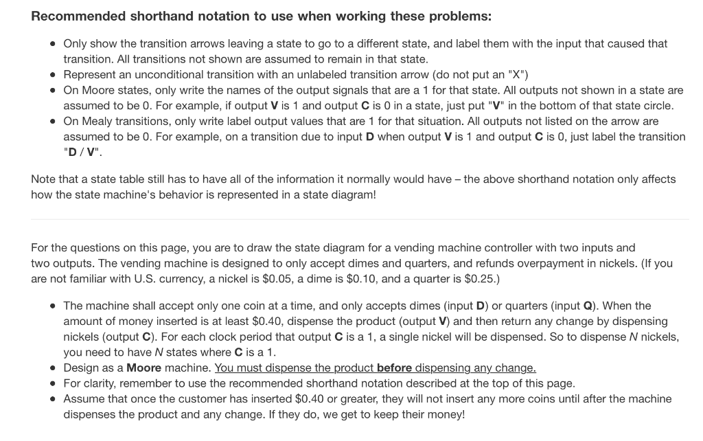 Recommended shorthand notation to use when working | Chegg.com