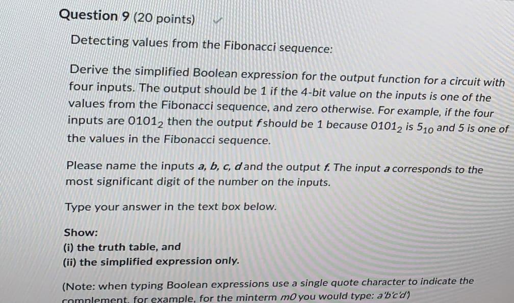 Solved Detecting Values From The Fibonacci Sequence Derive 6134
