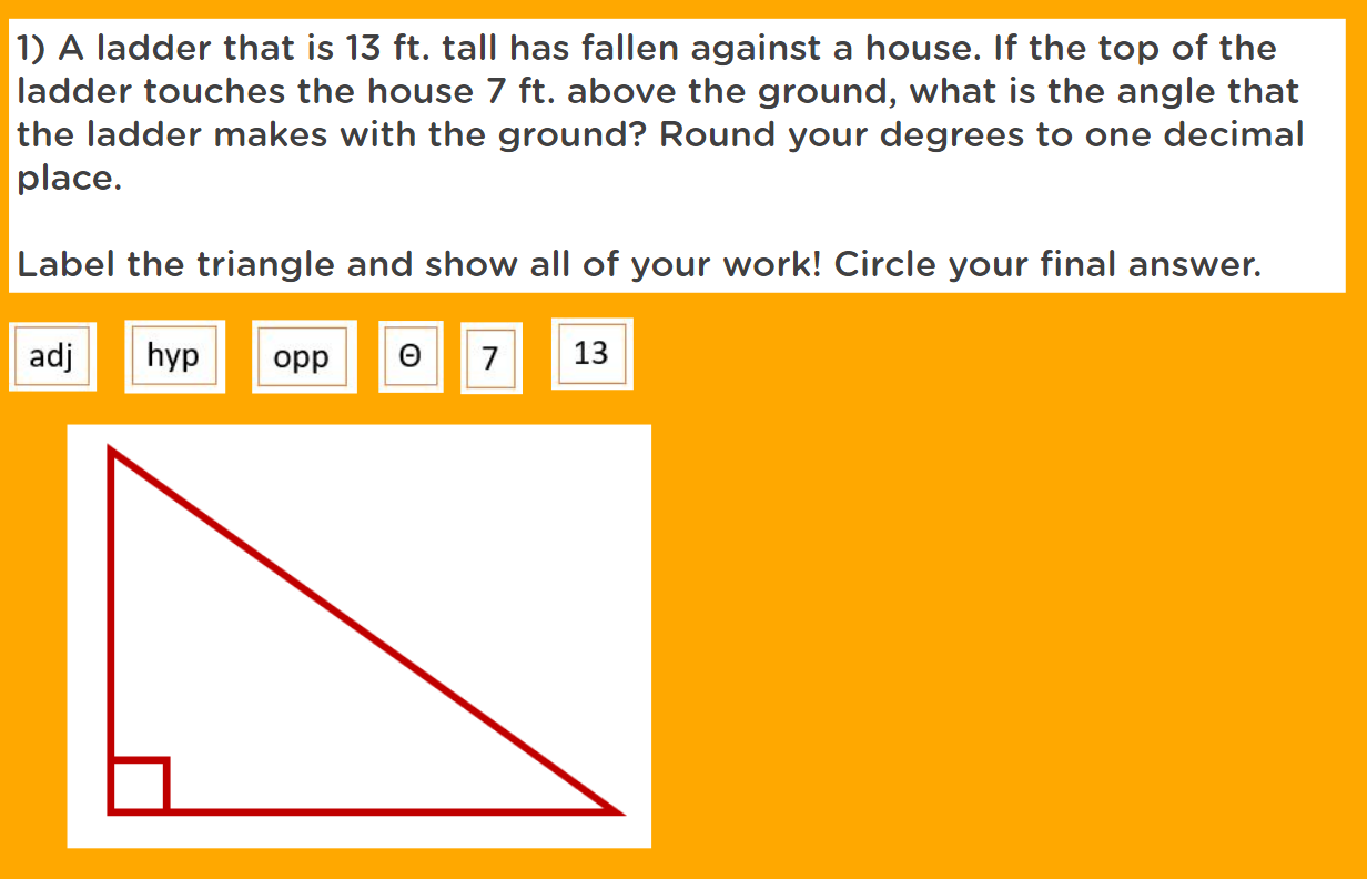 Solved 1) A ladder that is 13ft. tall has fallen against a | Chegg.com