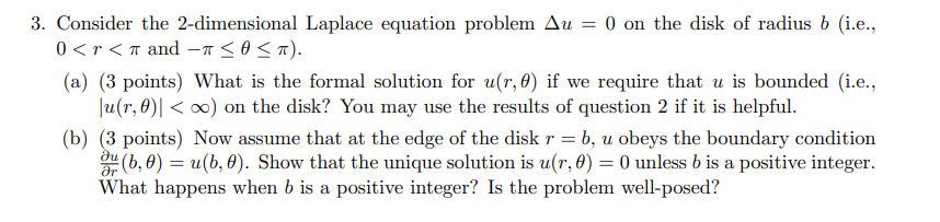 Solved 3. Consider the 2-dimensional Laplace equation | Chegg.com