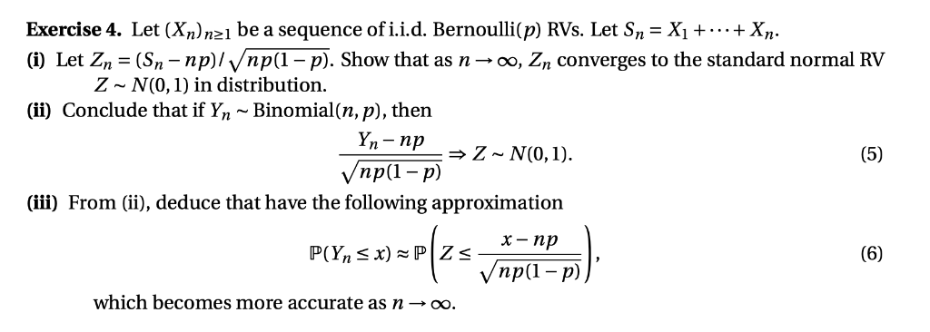 Solved Exercise 4. Let (Xn) nzl be a sequence of i.i.d. | Chegg.com