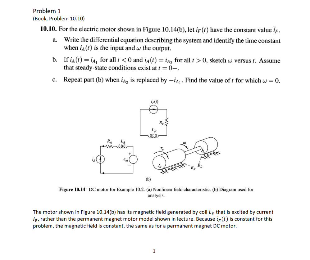 Solved Problem 1(Book, ﻿Problem 10.10)10.10. ﻿For the | Chegg.com