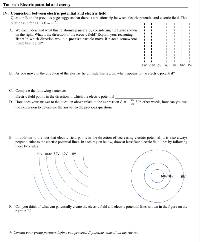 Solved: Tutorial: Electric Potential And Energy IV. Connec... | Chegg.com