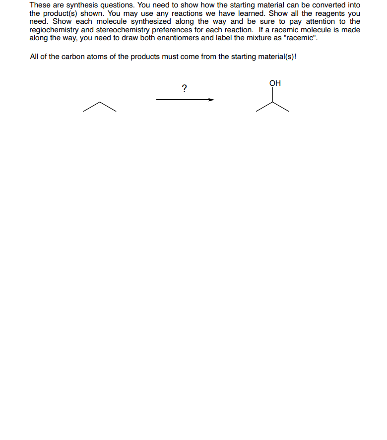 Solved These are synthesis questions. You need to show how | Chegg.com