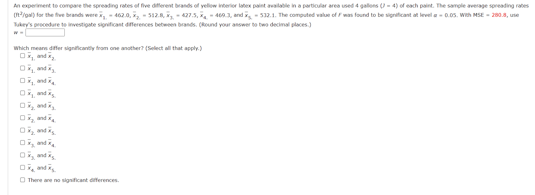 Solved Tukey's procedure to investigate significant | Chegg.com