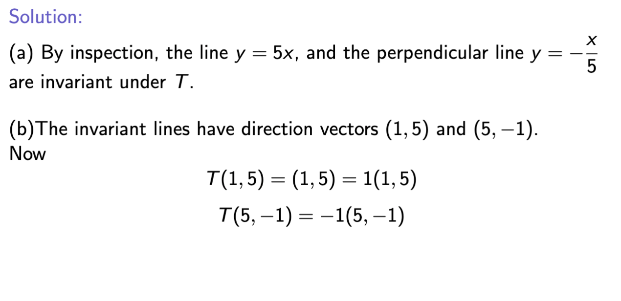 Solved Example 1. Let T:R2→R2 be defined by a reflection in | Chegg.com