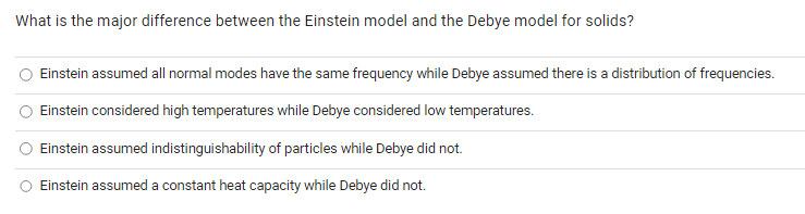 Solved What is the major difference between the Einstein | Chegg.com